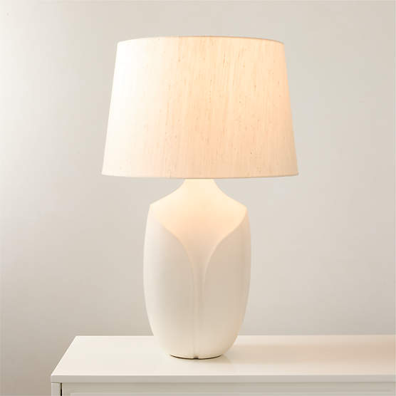Walden White Alabaster Table Lamp Short + Reviews | CB2
