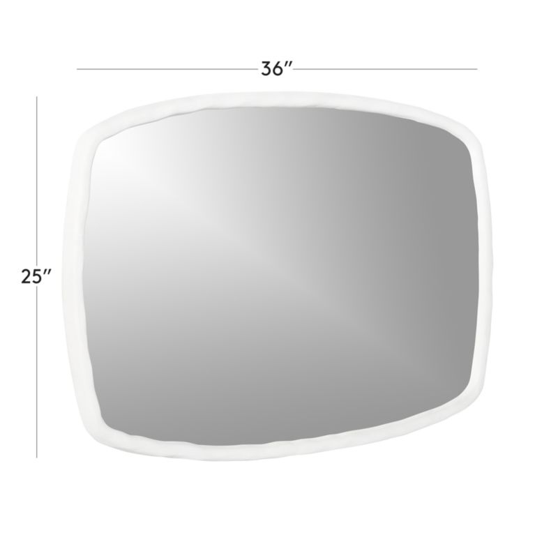 Suva White Rough Cast Wall Mirror 24"x36" + Reviews | CB2