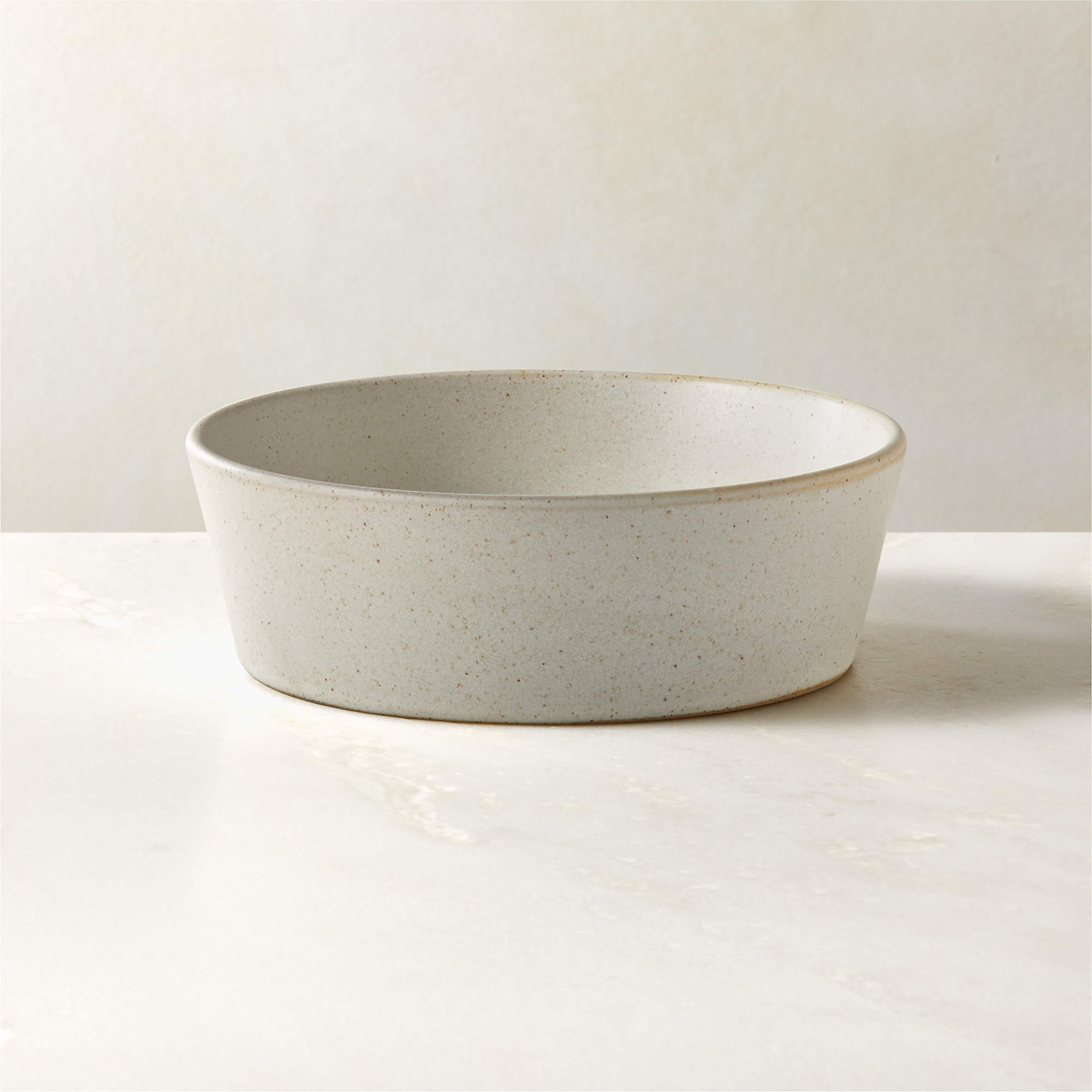 Swoon 4-Piece Off-White Dinnerware Set with Soup Bowl with Reactive Glaze | CB2