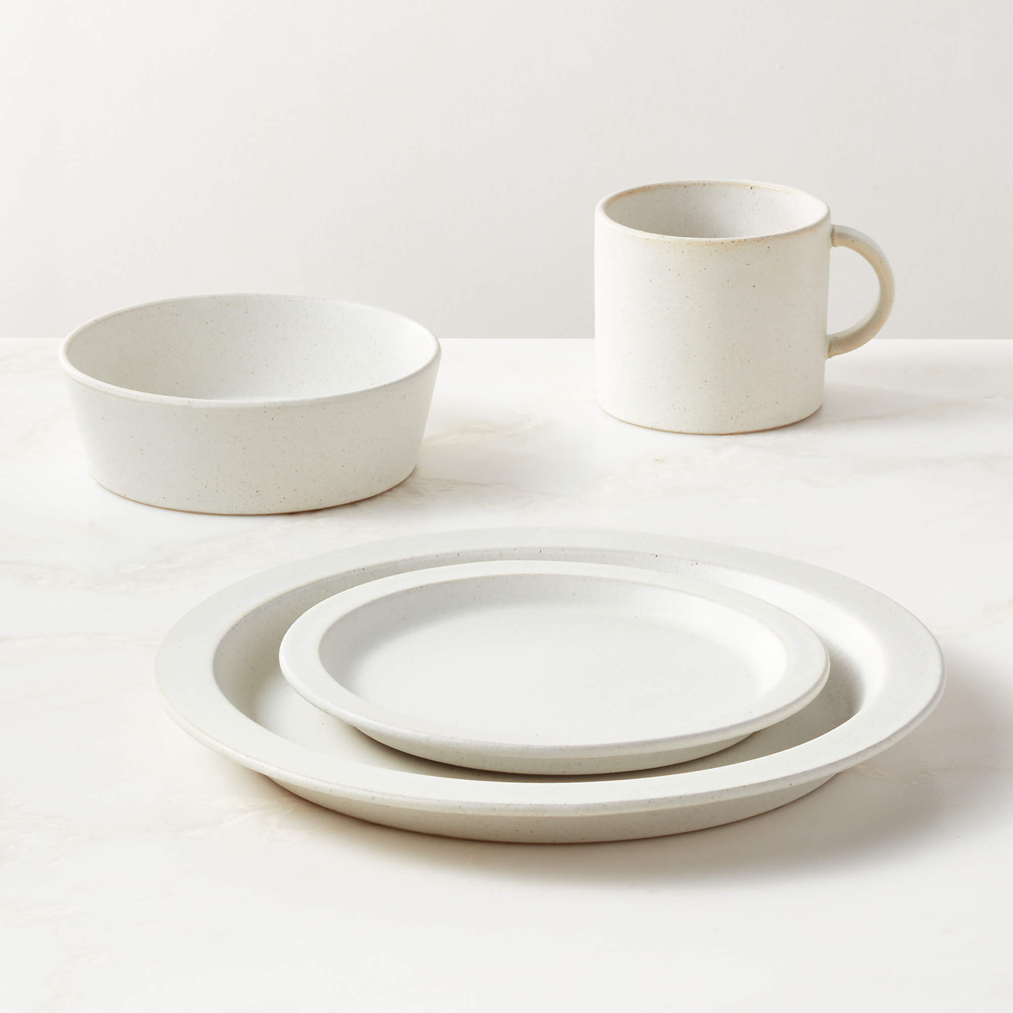 Swoon Off-White Salad Plate with Reactive Glaze + Reviews | CB2