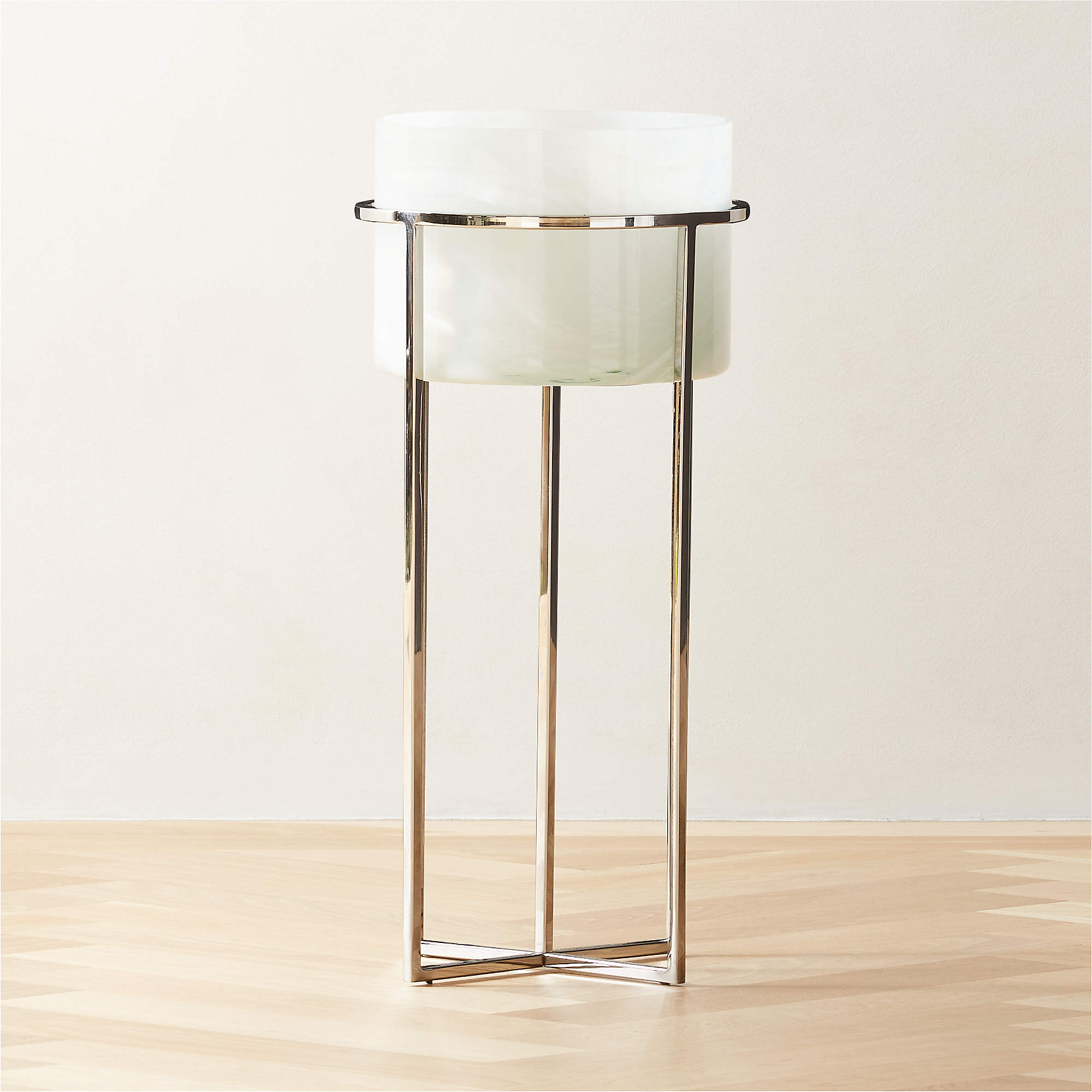 Syd Modern Small Glass Planter with Stand + Reviews | CB2
