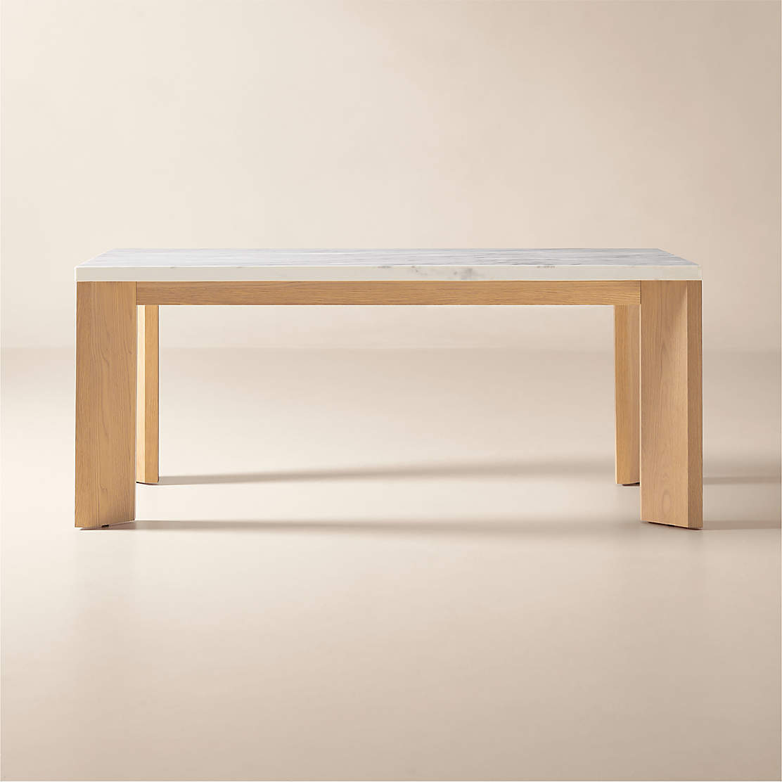 Kishi 75" Rectangular White Marble Dining Table + Reviews | CB2 Canada