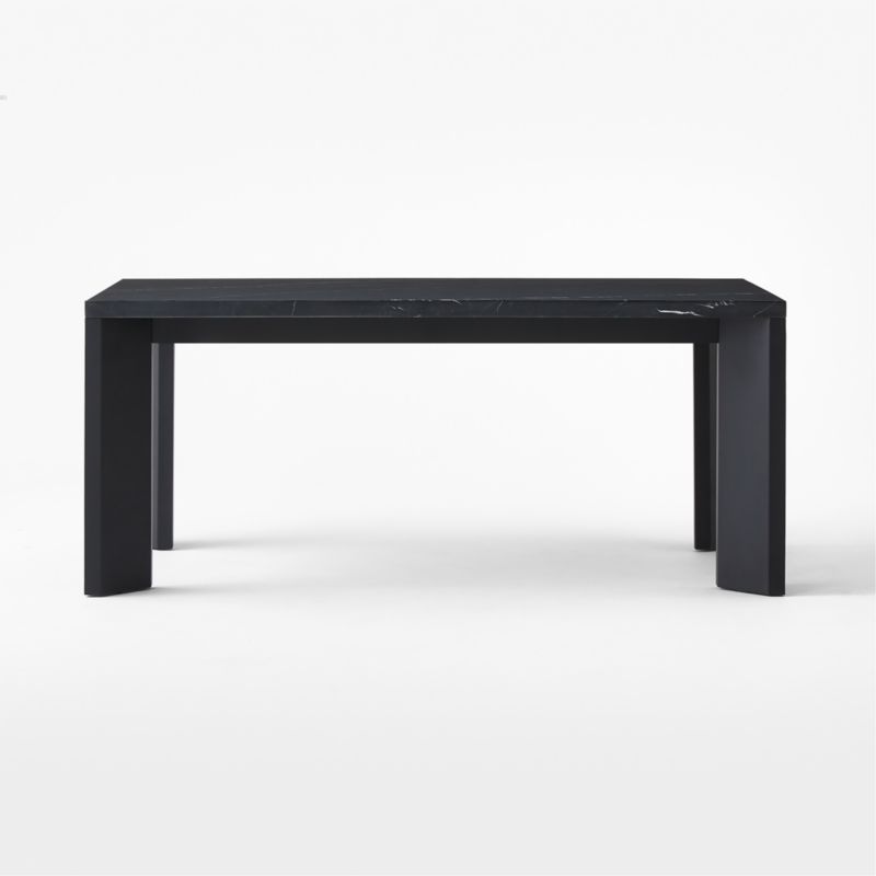 Sydney Rectangular Black Marble Dining Table with Black Legs 72'' + Reviews | CB2