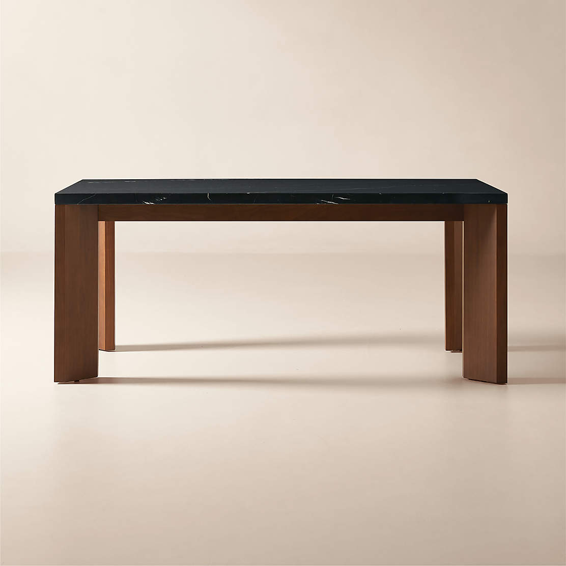 Sydney Rectangular Carrara Marble Dining Table with Walnut Legs 72'' | CB2