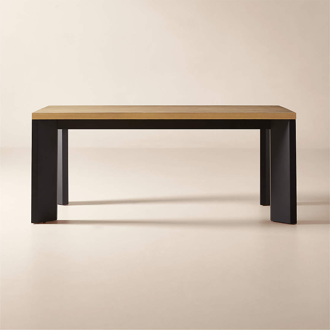 Sydney Rectangular White Oak Dining Table with Black Legs 95.5 ...