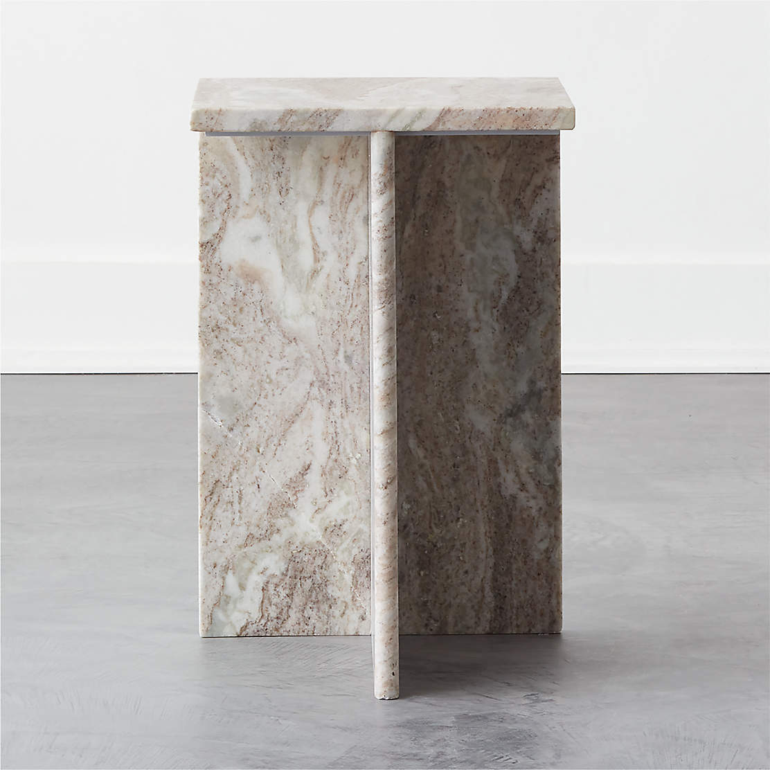 T Short Marble Side Table + Reviews | CB2