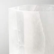 Talia Modern Alabaster Hurricane Candle Holder | CB2