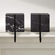 Tasha Square Black Marble Christmas Stocking Holder | CB2