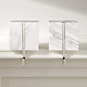 Tasha Square White Marble Christmas Stocking Holder | CB2