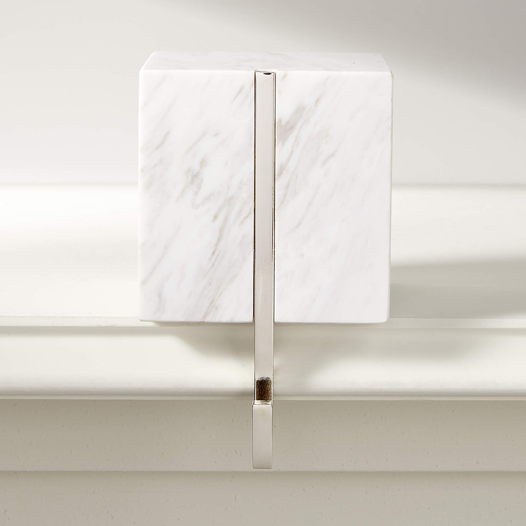 Tasha Square White Marble Christmas Stocking Holder + Reviews | CB2