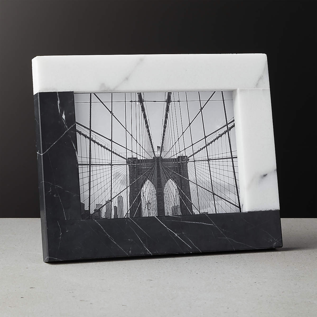 Tatum Marble Picture Frame 5"x7" + Reviews | CB2