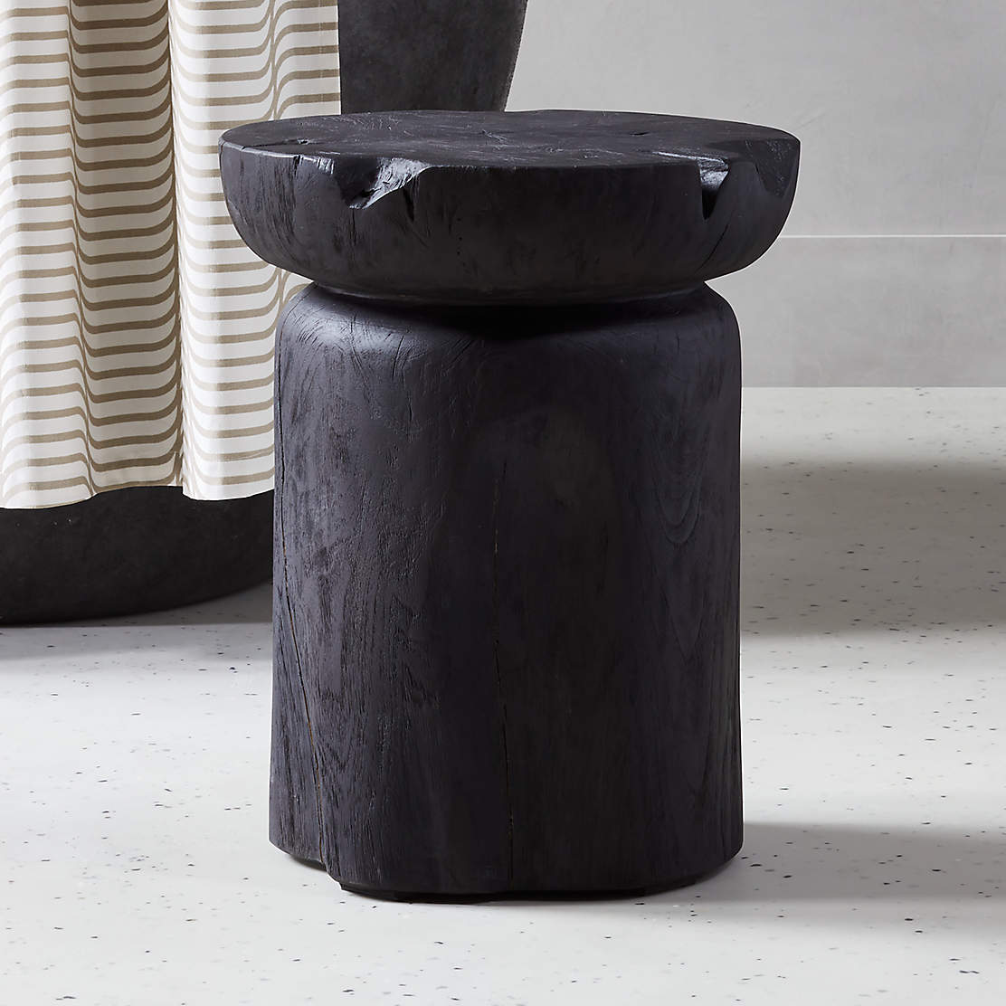 Neev Natural Teak Wood Stool | CB2