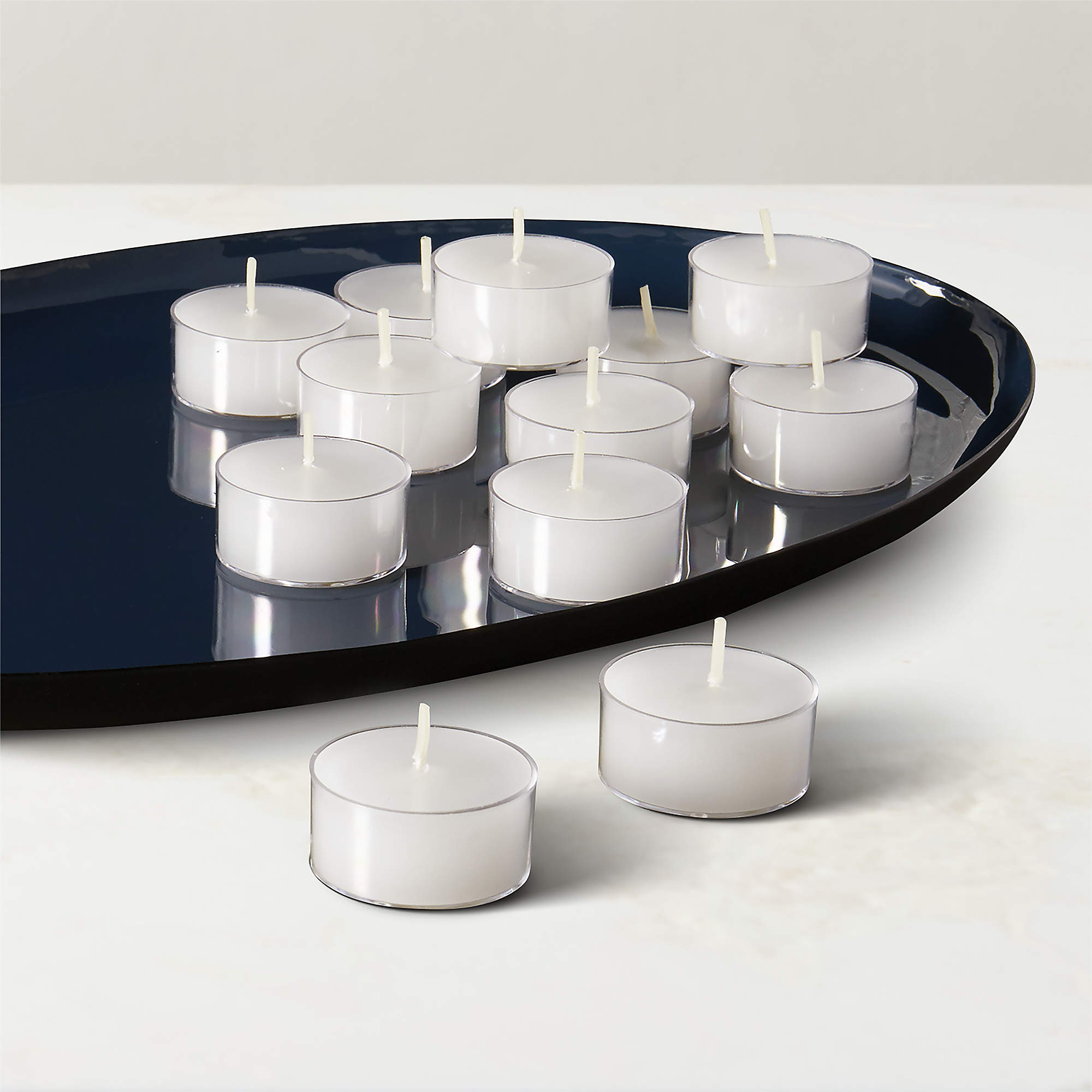 Clear-Cupped Tealight Candles Set of 12 + Reviews | CB2