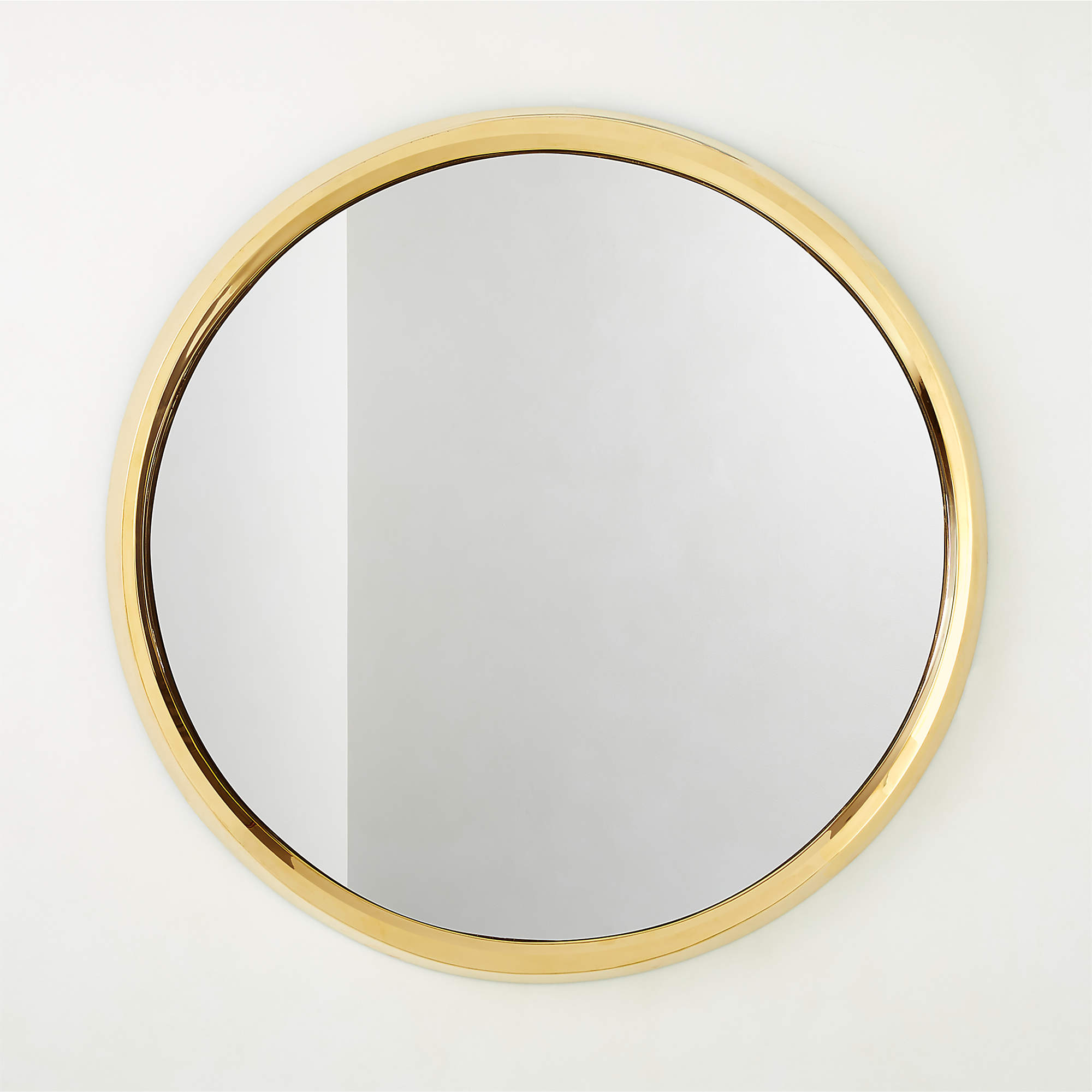 Tenro Unlacquered Brass Round Wall Mirror 36" | CB2