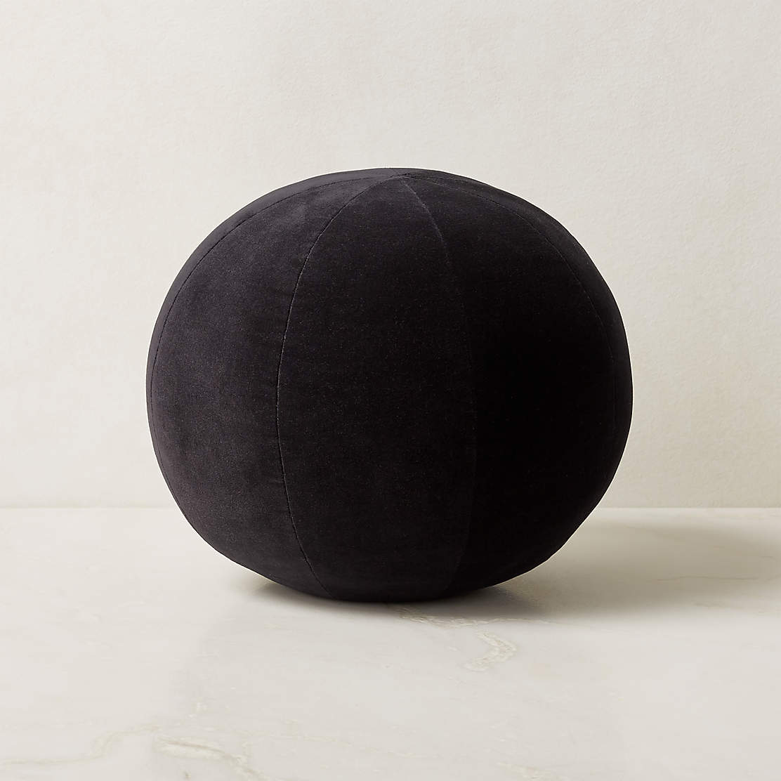 Terre Navy Blue Velvet Sphere Throw Pillow 12" + Reviews | CB2