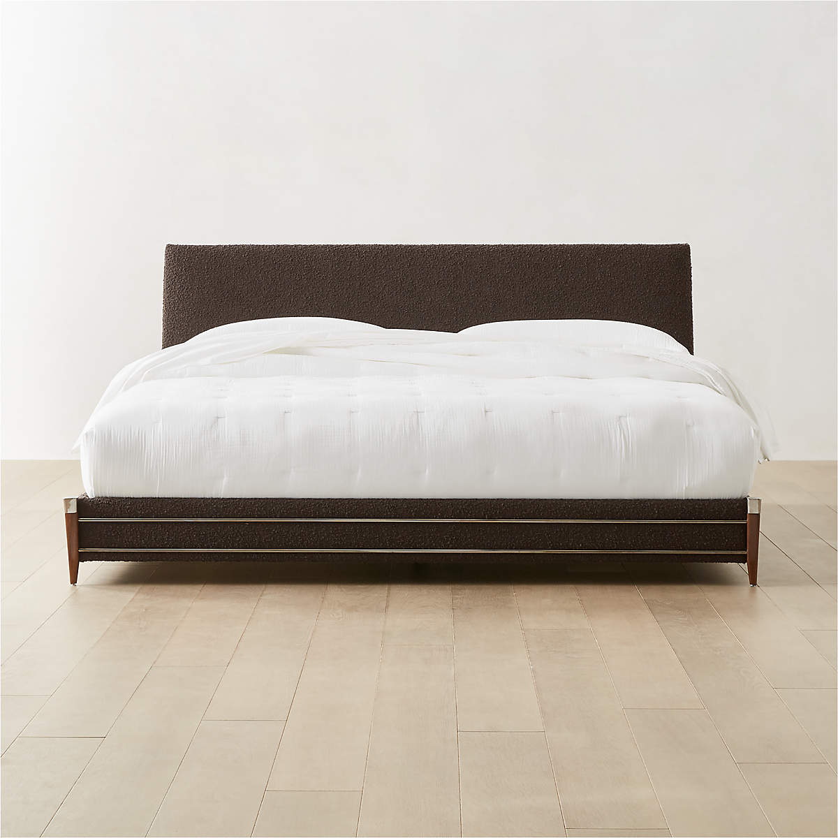 Tiburon Modern Mink Upholstered King Bed + Reviews | CB2