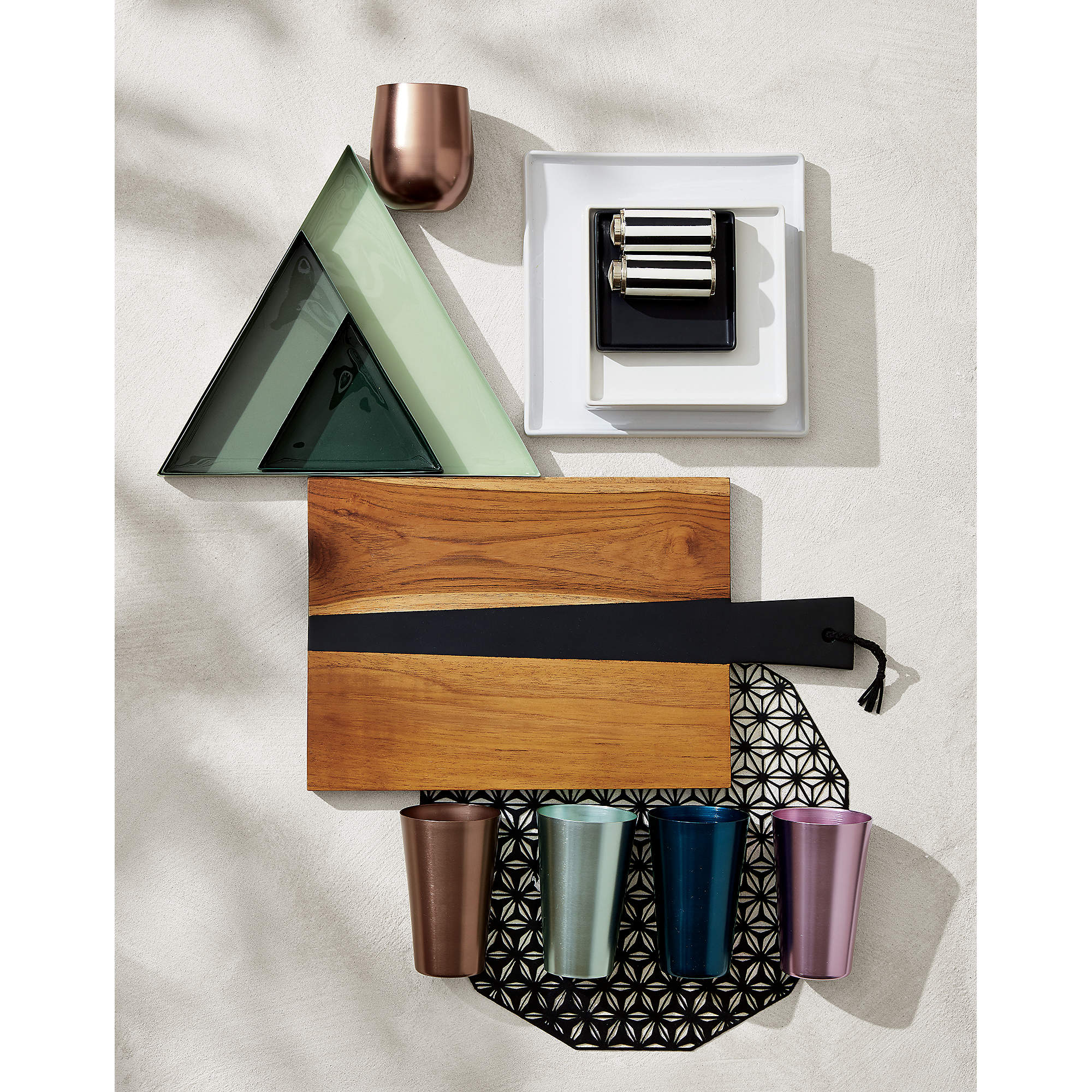 Bento Modern Square Modern White Appetizer Plate Set of 8 + Reviews | CB2