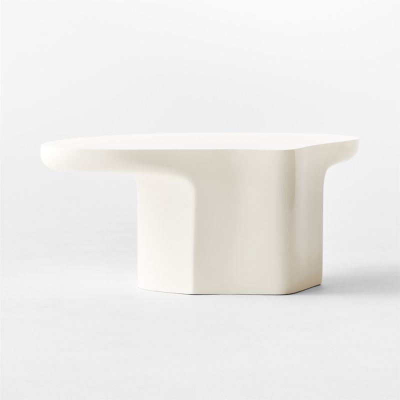 Tieri White Resin Outdoor Side Table Large | CB2