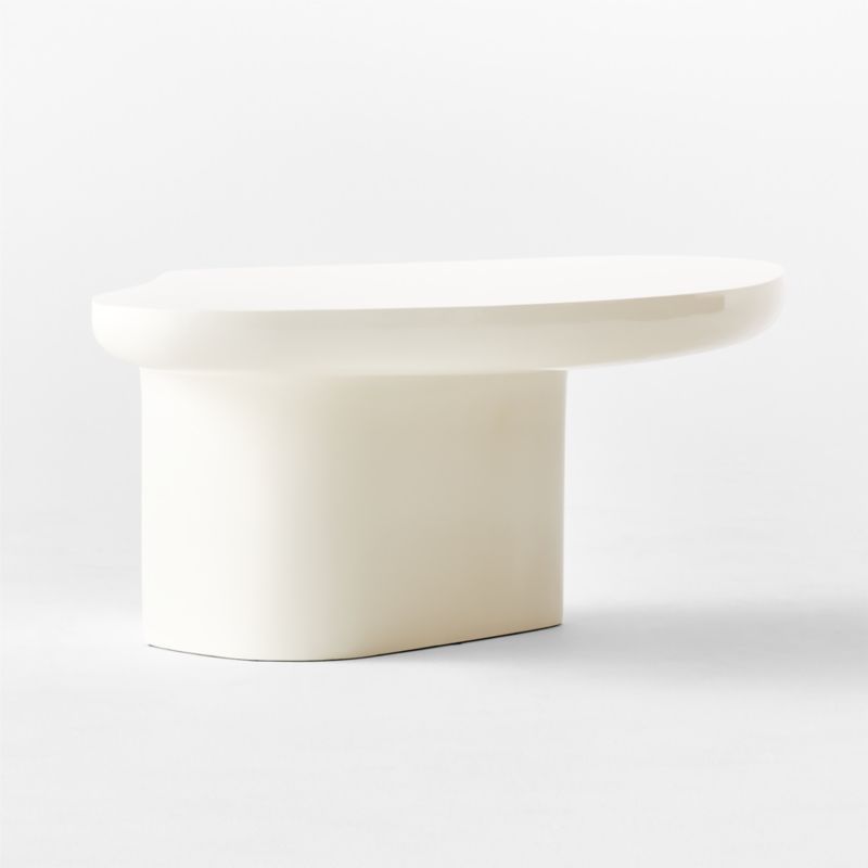Tieri White Resin Outdoor Side Table Large Reviews CB2