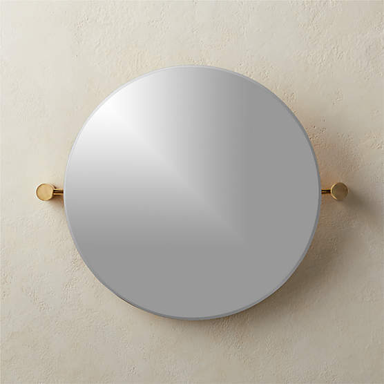 Perch Round Mirror with Shelf 36" + Reviews | CB2 Canada