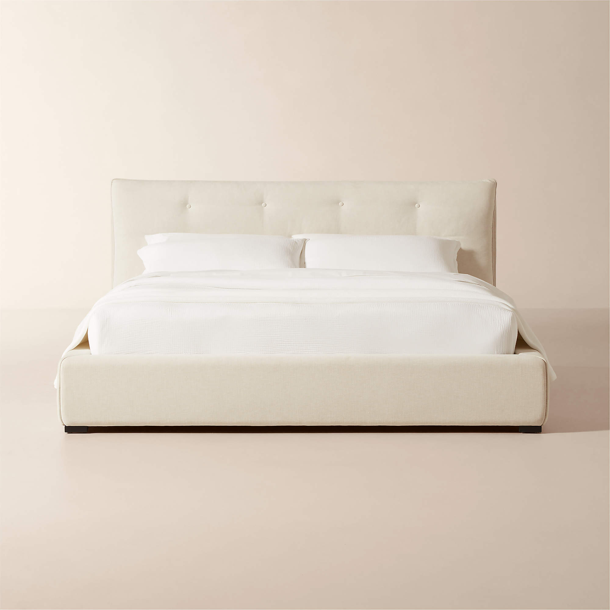 Tipton Ivory Tufted King Bed + Reviews | CB2