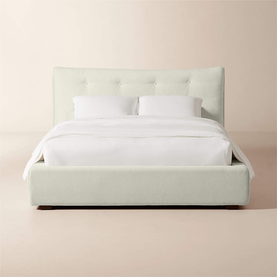 Tipton Ivory Tufted King Bed + Reviews | CB2