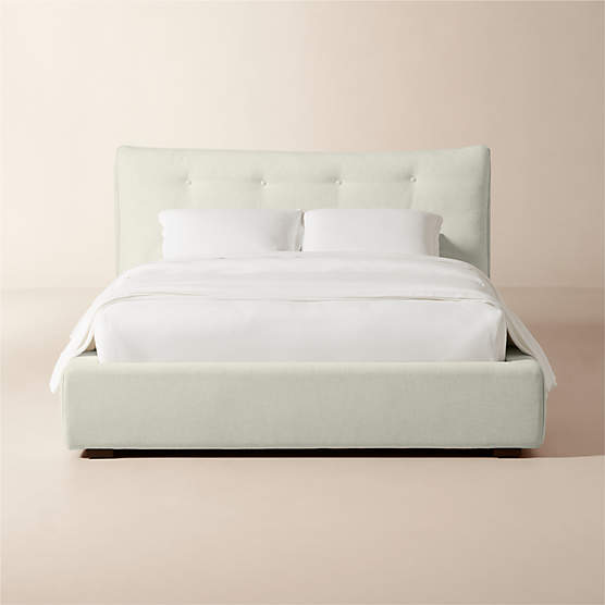 facade white upholstered bed | CB2 Canada