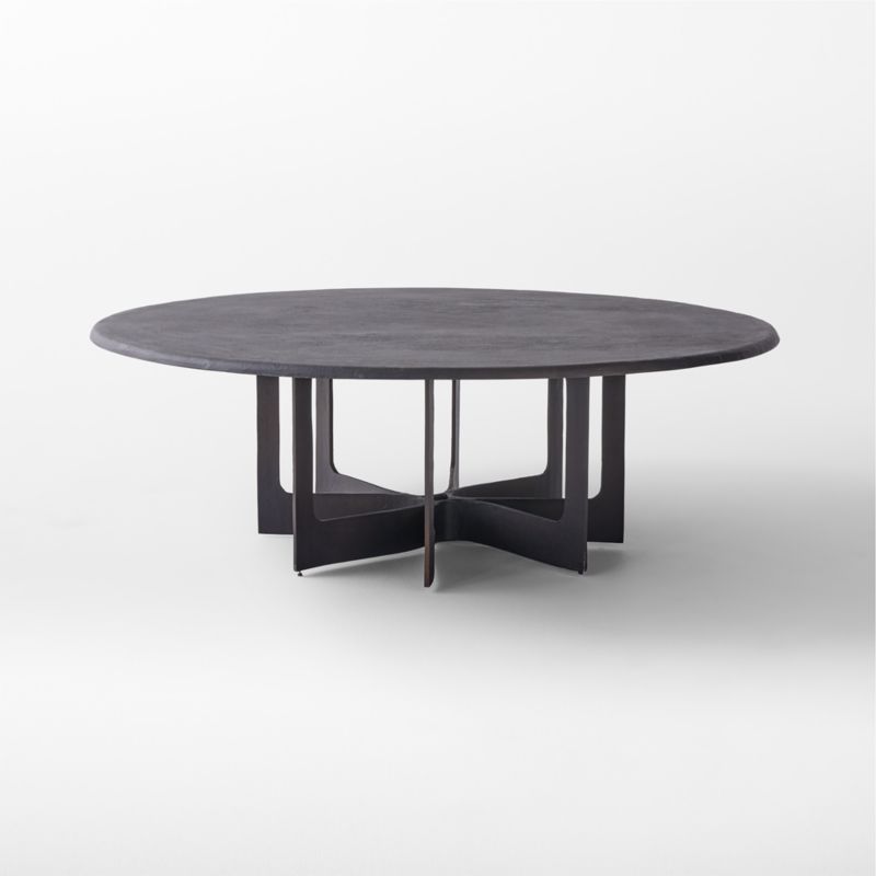 Titus Round Blackened Cast Aluminum Coffee Table + Reviews | CB2