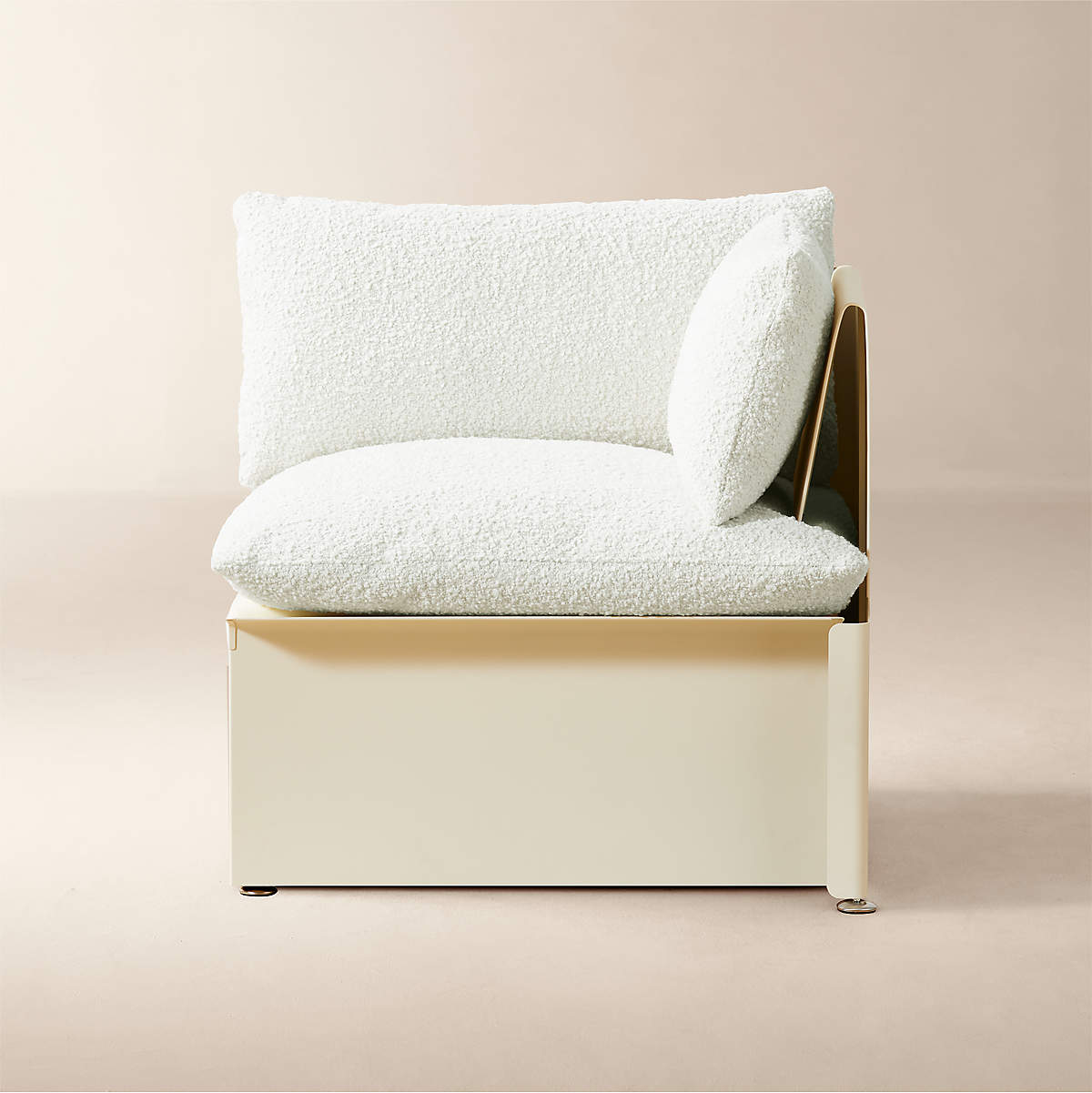 Tol Ivory Boucle Right Arm Chair | CB2