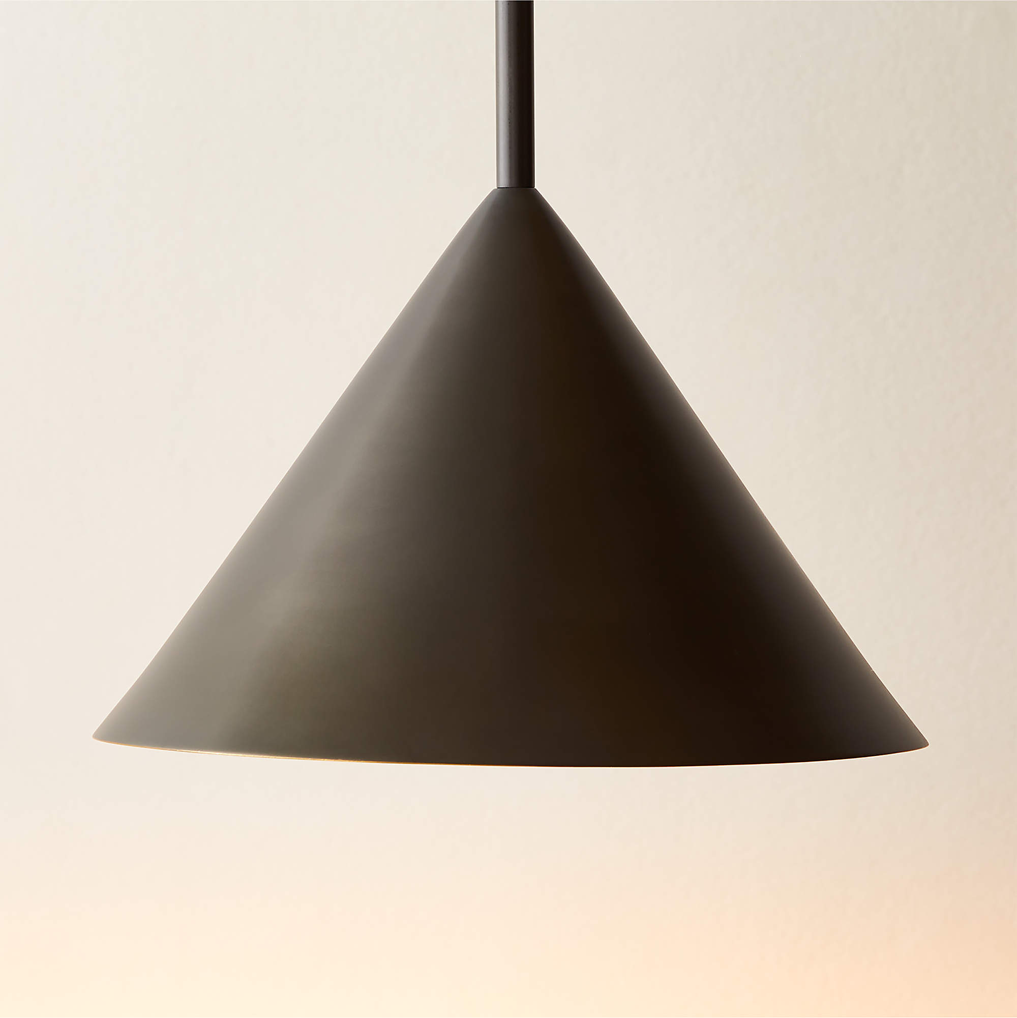 Tolio Blackened Brass Conical Pendant Light | CB2 Canada