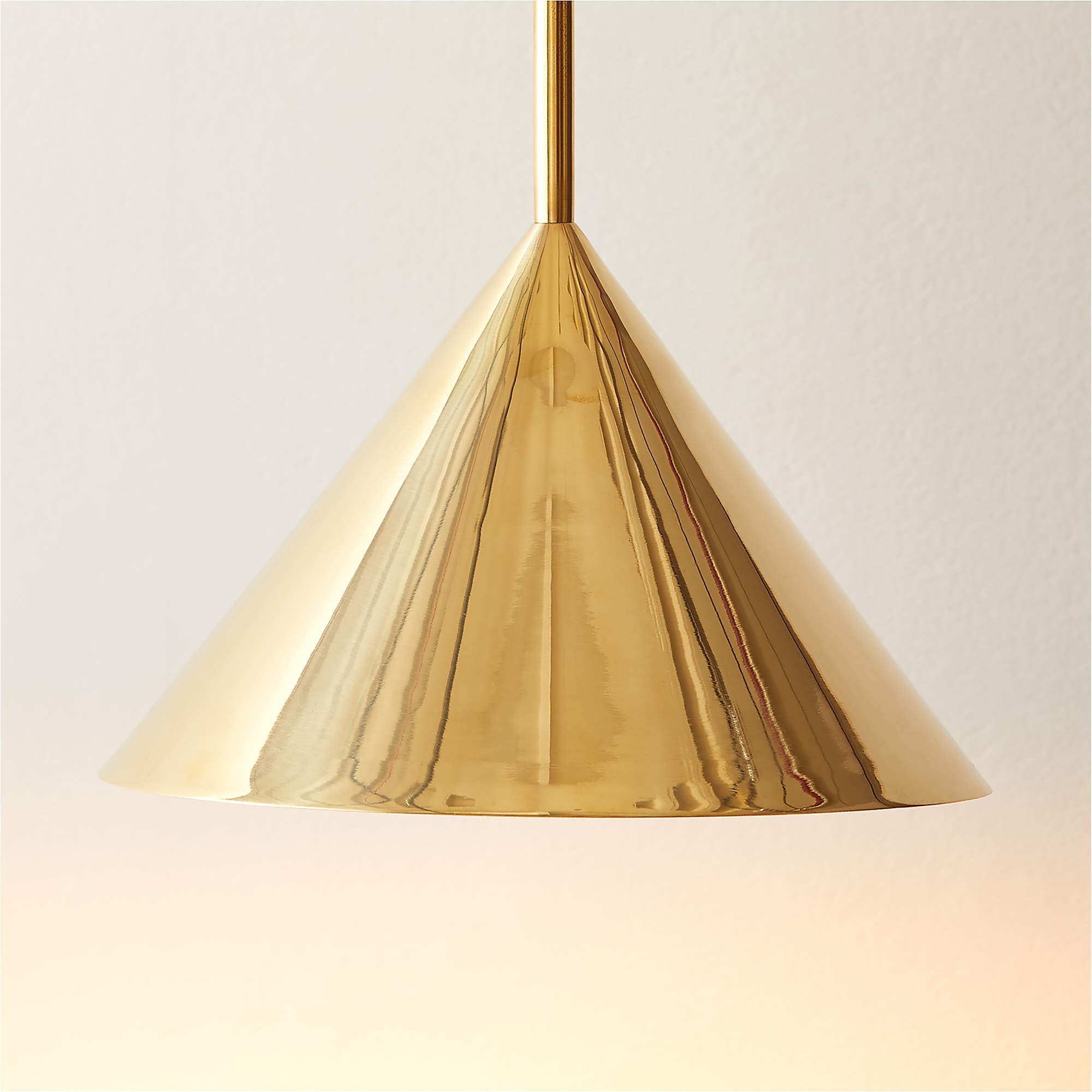 Tolio Brass Conical Pendant Light + Reviews | CB2 Canada