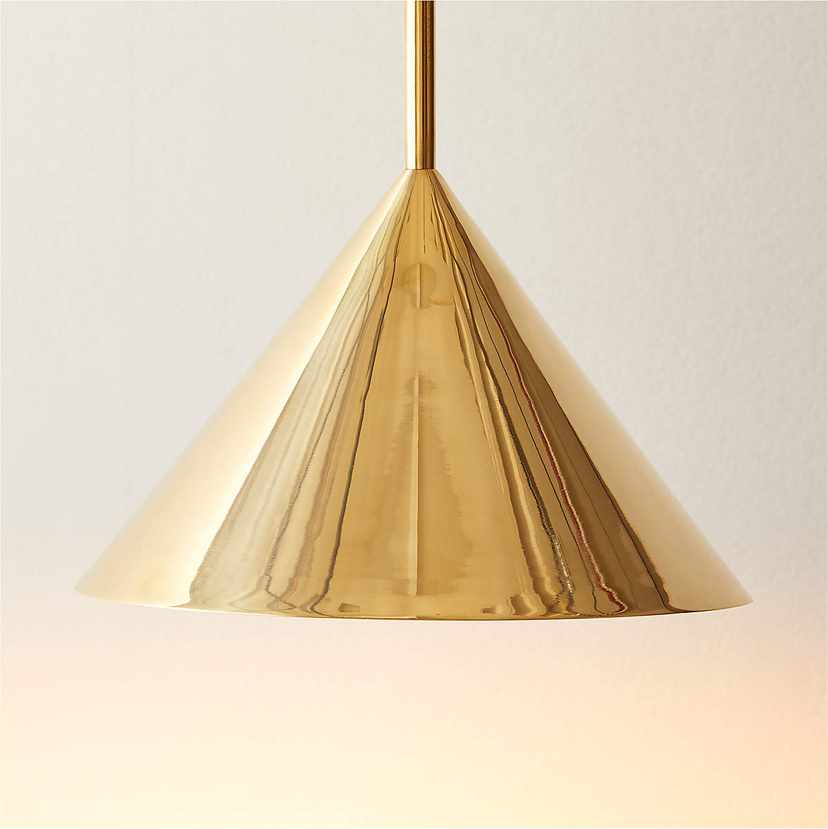 Tolio Brass Conical Pendant Light + Reviews | CB2