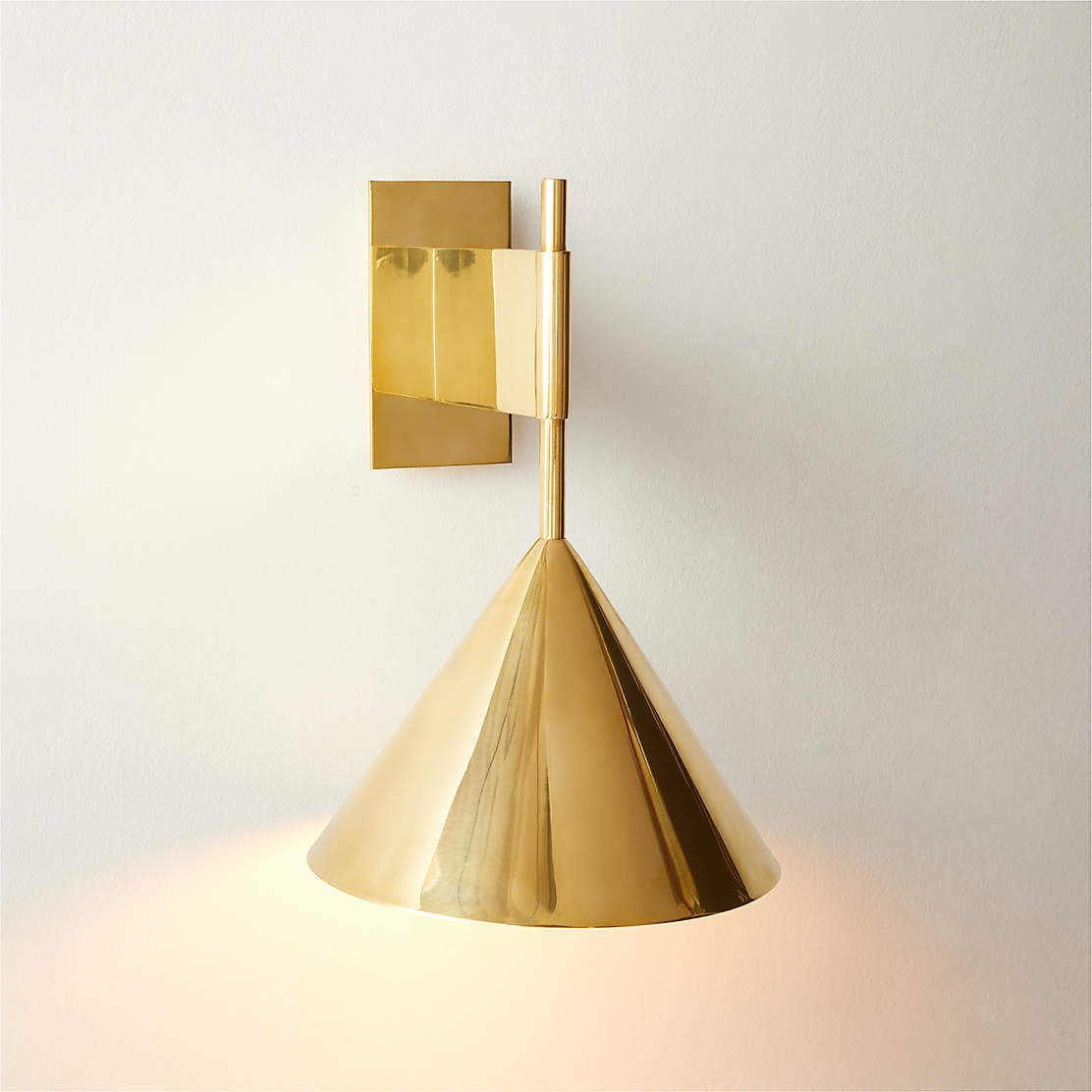 Tolio Blackened Brass Conical Wall Sconce + Reviews | CB2