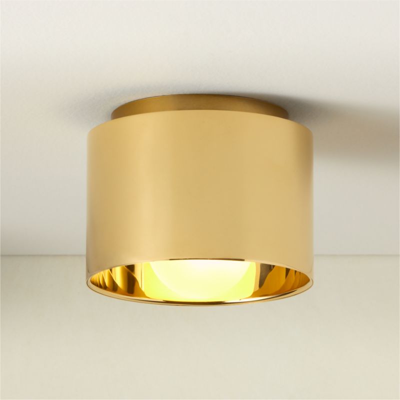 Toni Polished Brass Flush Mount Light + Reviews | CB2