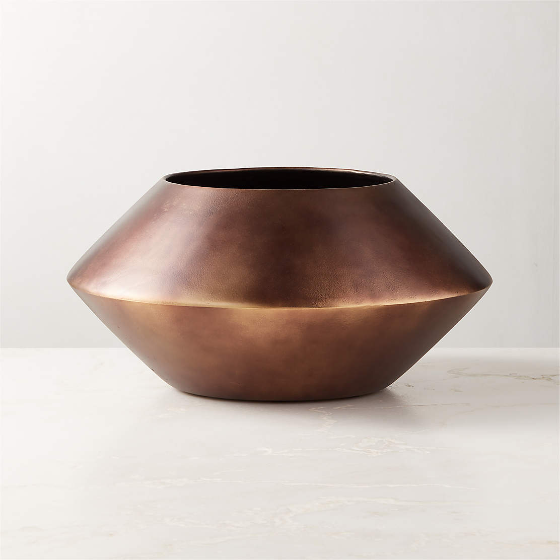 Tonty Brass Blackened Metal Indoor Planter Tall | CB2