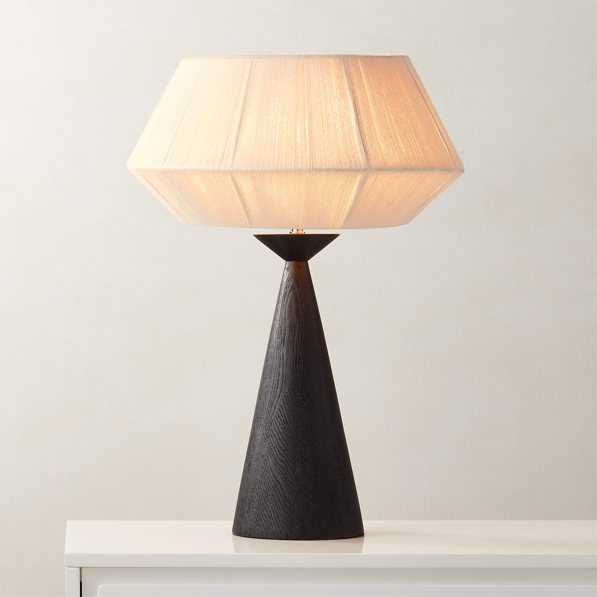 Totora Oak Wood Table Lamp + Reviews | CB2 Canada