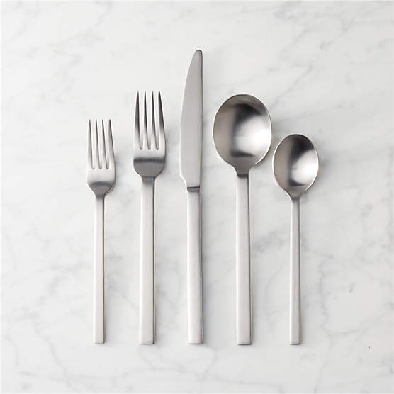 Galileo 5-Piece Polished Silver Flatware Set + Reviews | CB2