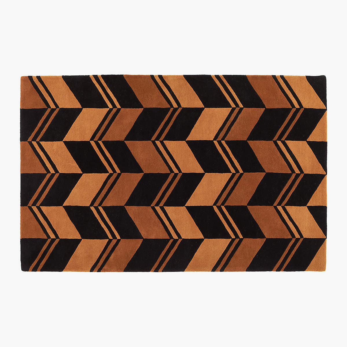 Traverse Rust/Black Area Rug 5'x8' + Reviews | CB2