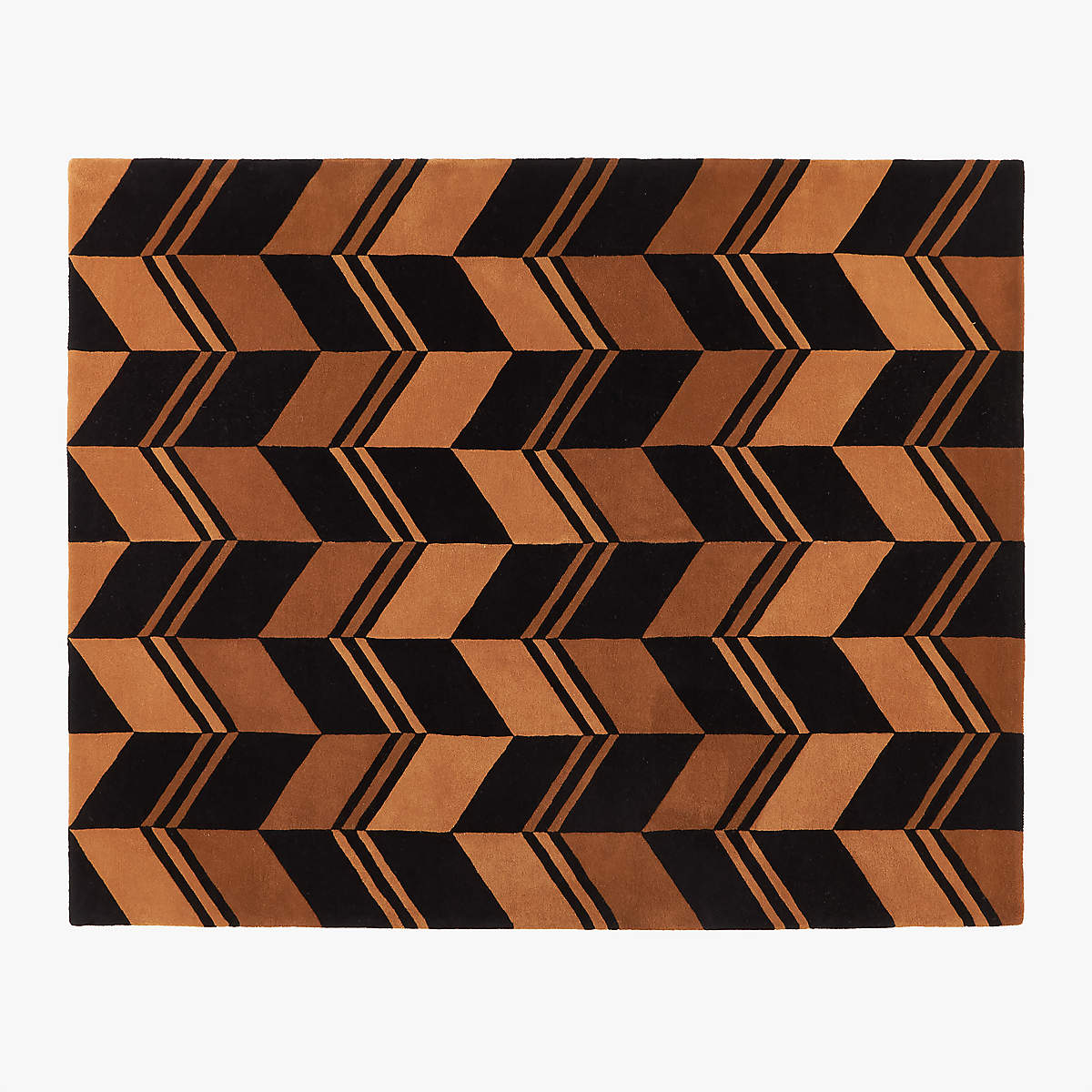 Traverse Rust/Black Area Rug 8'x10' + Reviews | CB2