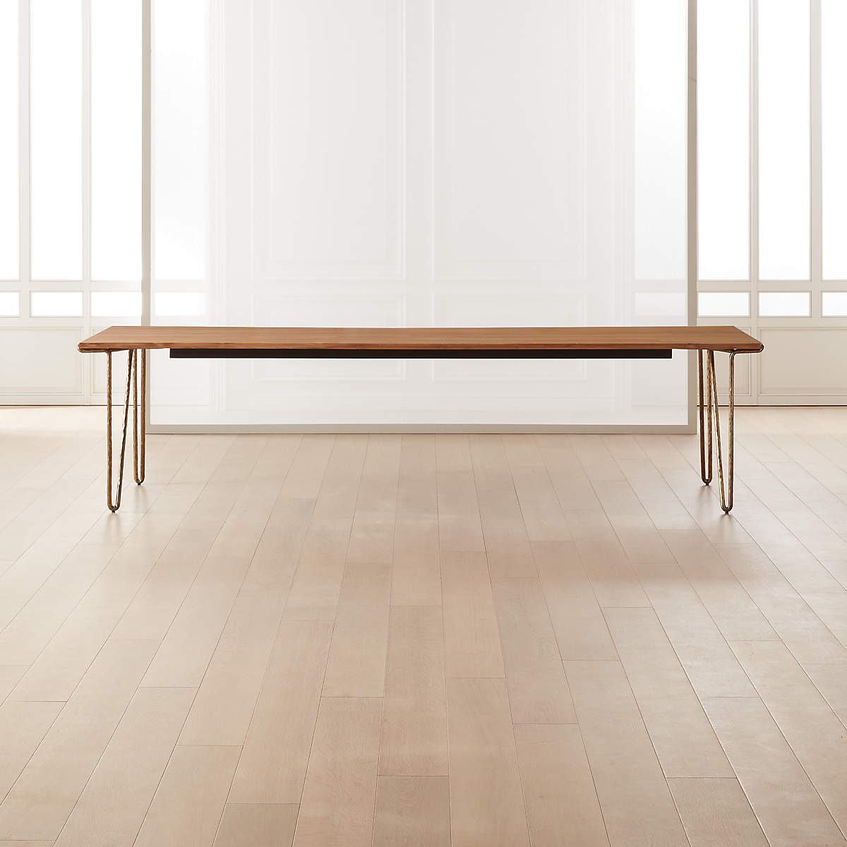 Trestle 118" Wood and Metal Dining Table + Reviews | CB2