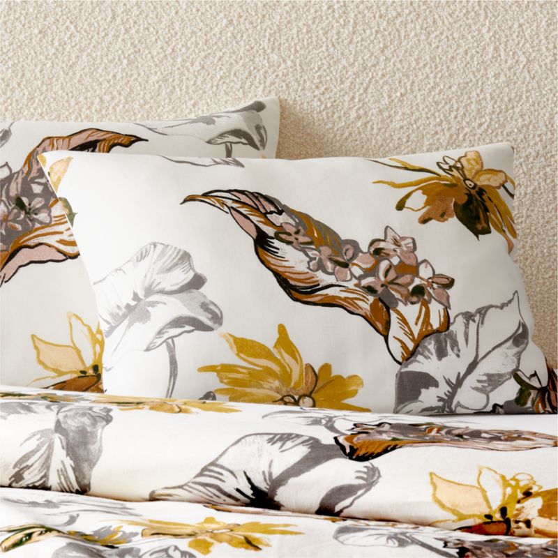 Tropical Linen Floral Pillow Shams Set Of 2 Cb2 Canada