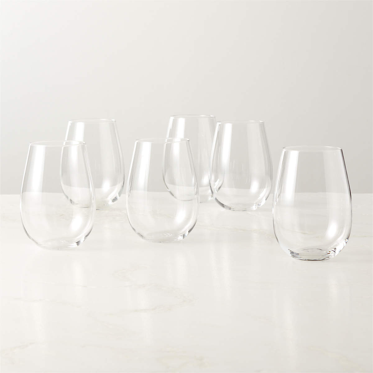 True Modern Stemless Wine Glass Set of 6 + Reviews | CB2 Canada