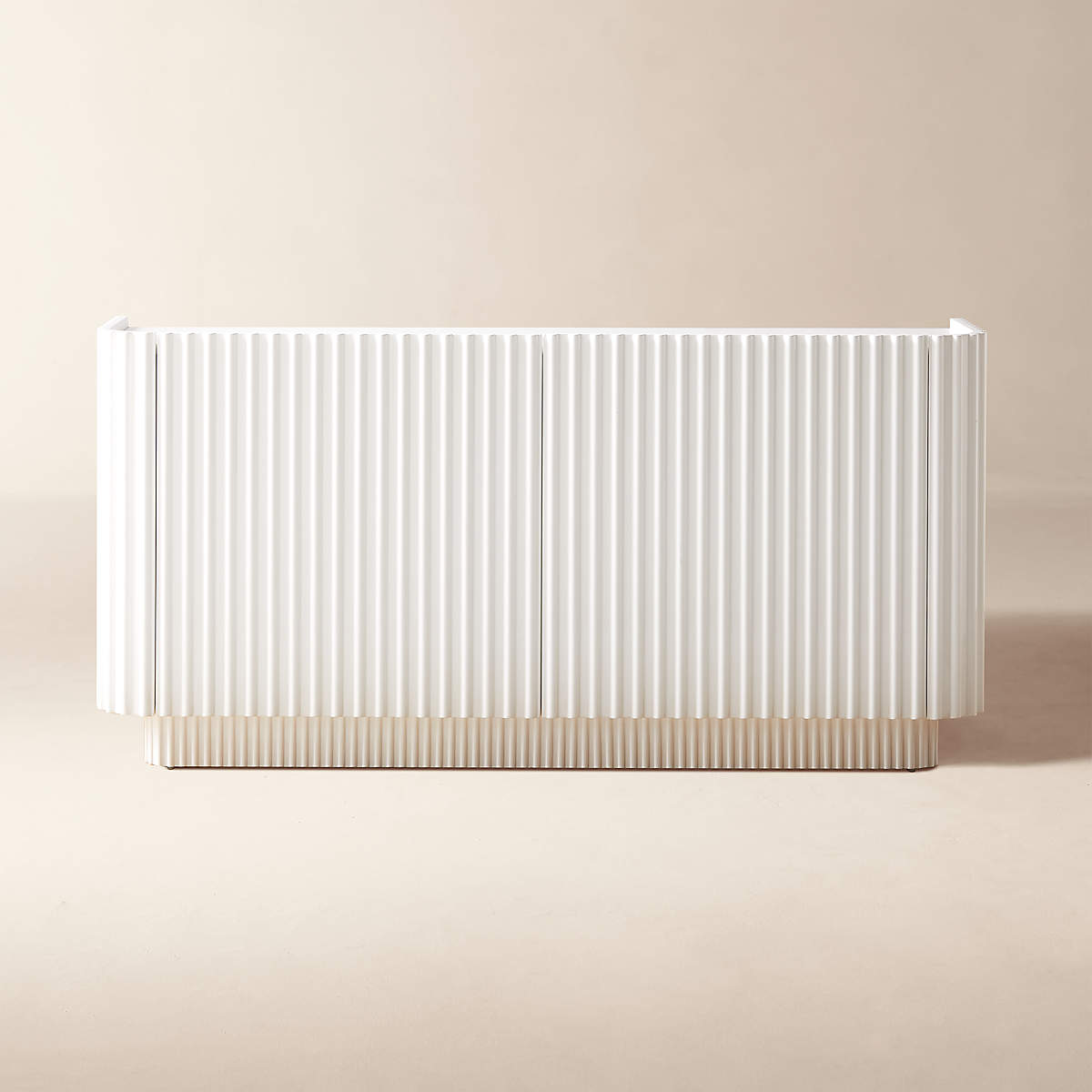 Truffle High-Gloss White Credenza + Reviews | CB2