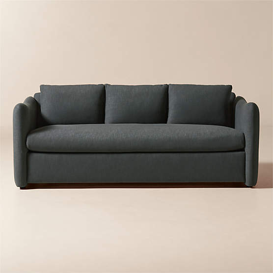 Algora Charcoal Grey Performance Linen Sleeper Sofa Queen + Reviews | CB2