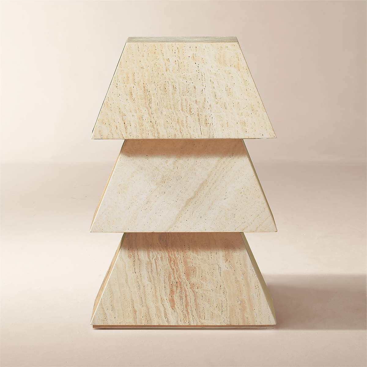 Tukul White Travertine Pedestal Table | CB2