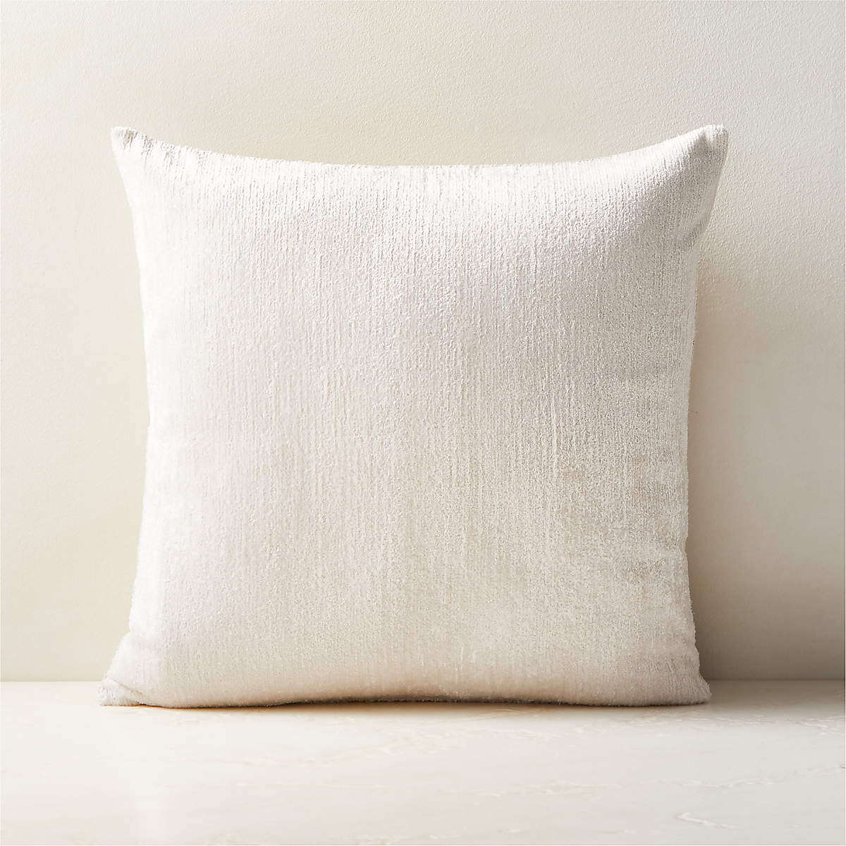 Truette White Turkish Silk Throw Pillow with Down-Alternative Insert 18 ...