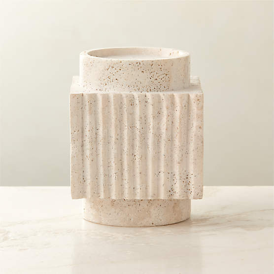 Tima Yellow Stone Taper Candle Holder Large + Reviews | CB2 Canada