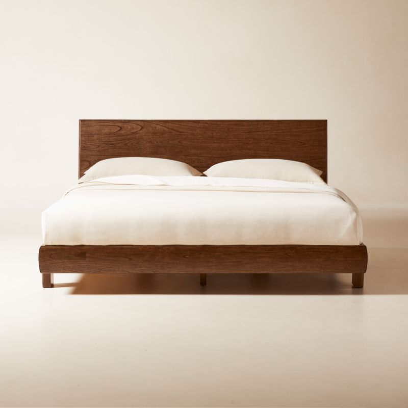 Upton Dark Wood King Bed + Reviews | CB2