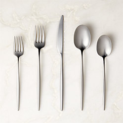 20-Piece Modern Haze Brushed Gunmetal Flatware Set + Reviews | CB2 Canada