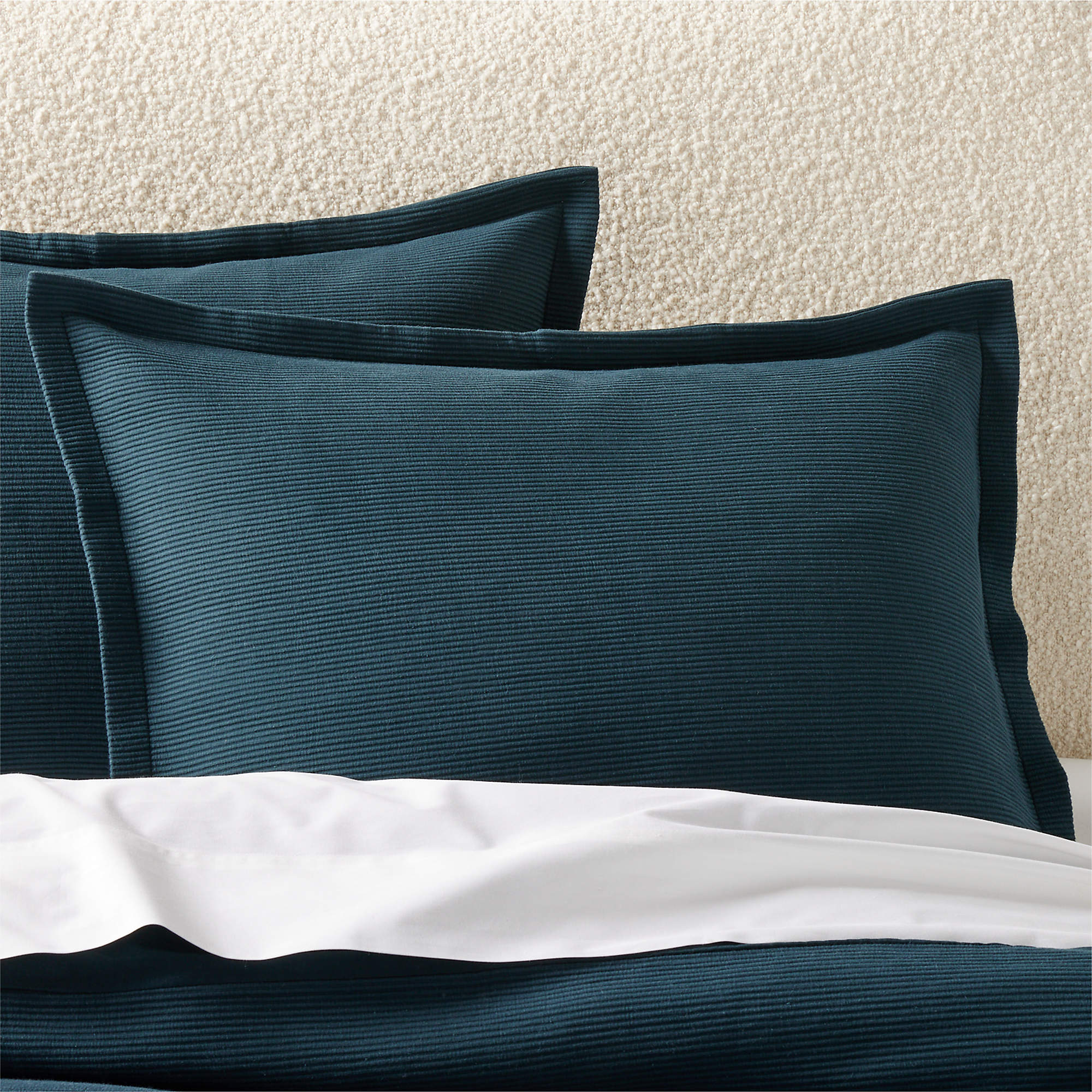Valencea Modern Organic Cotton Teal King Duvet Cover + Reviews | CB2